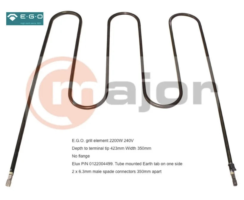 0122004499 GENUINE WESTINGHOUSE EGO Oven Upper Top Grill Element 2200W ...